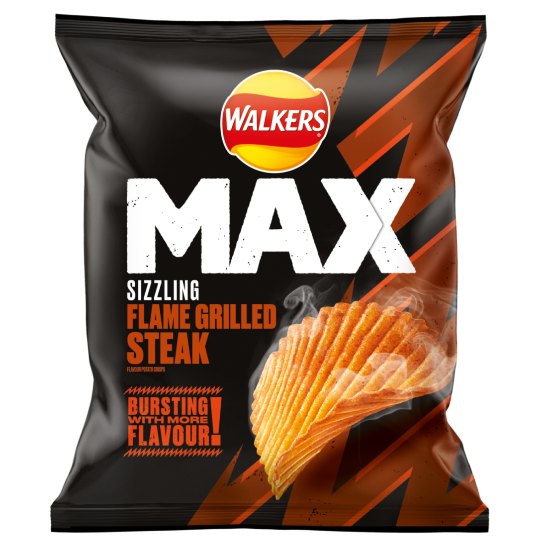 Walkers Max Flame Grilled Steak Crisps (24x42.5g) - Licensed Trade Supplies