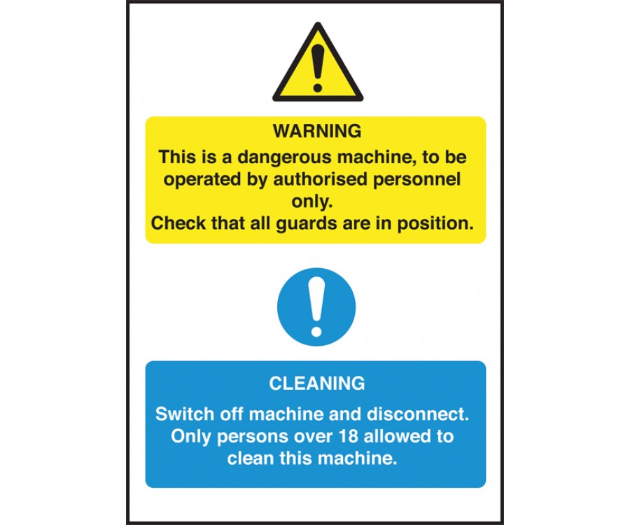 Caution This Machine Can Be Dangerous Safety Sign - Licensed Trade Supplies