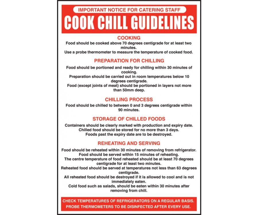 Cook Chill Guidelines Sign - Licensed Trade Supplies