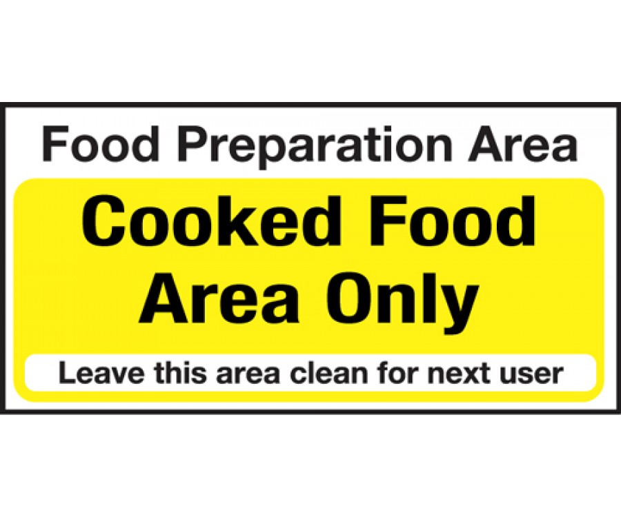 Food Preparation Area - Cooked Food Area Only - Licensed Trade Supplies