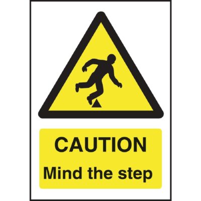 Caution Mind The Step - Trip Hazard Safety Sign - Licensed Trade Supplies